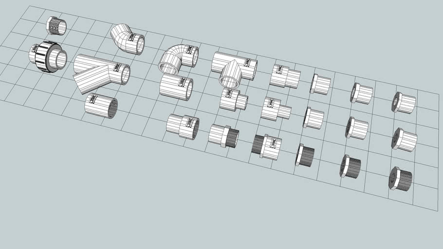 PVC SCH 80 1.25 inch Fittings | 3D Warehouse