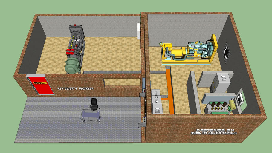 Sub Station Room With Generator | 3D Warehouse