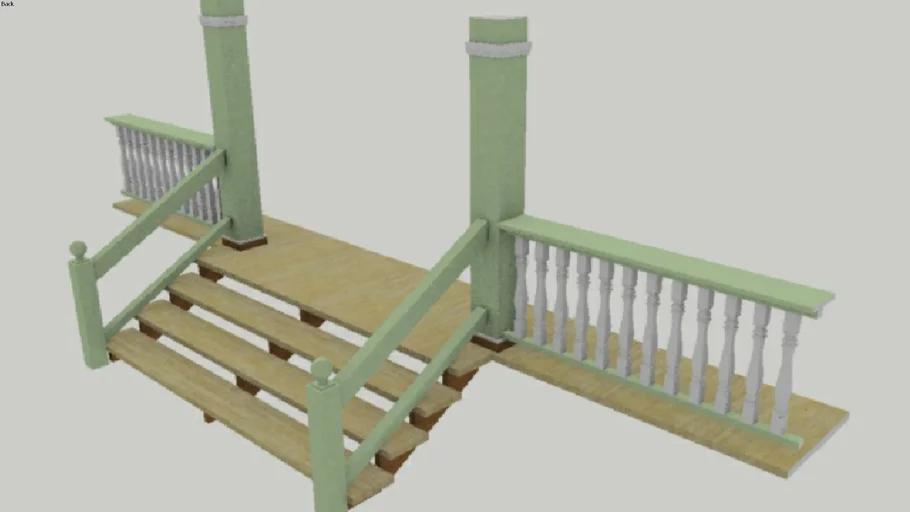 Deck Stair & Balusters | 3D Warehouse