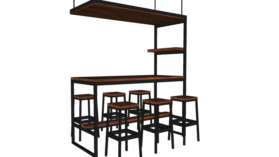 J&D Design+Build Canopied Metal Framed Bar Table | 3D Warehouse