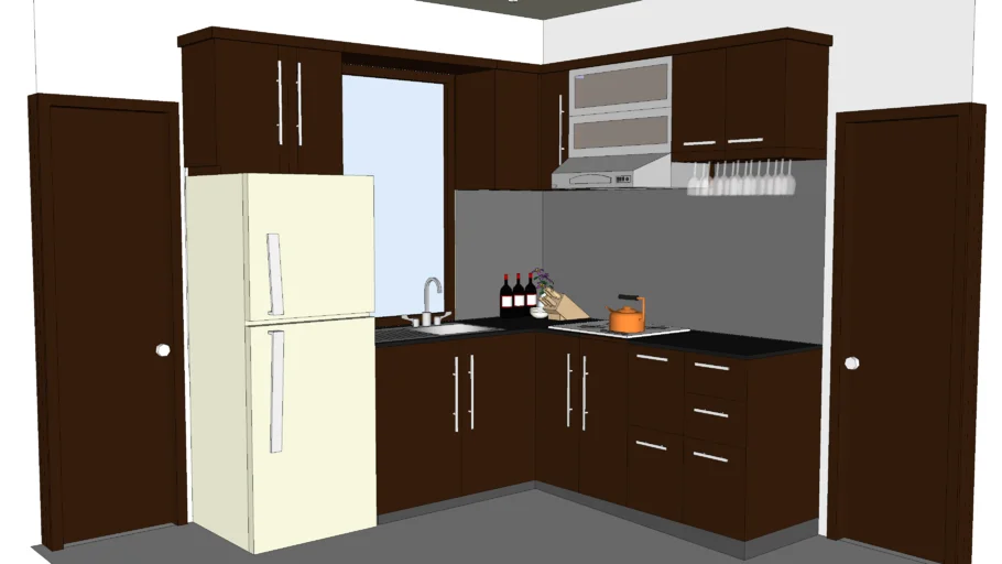 kitchen set L type | 3D Warehouse