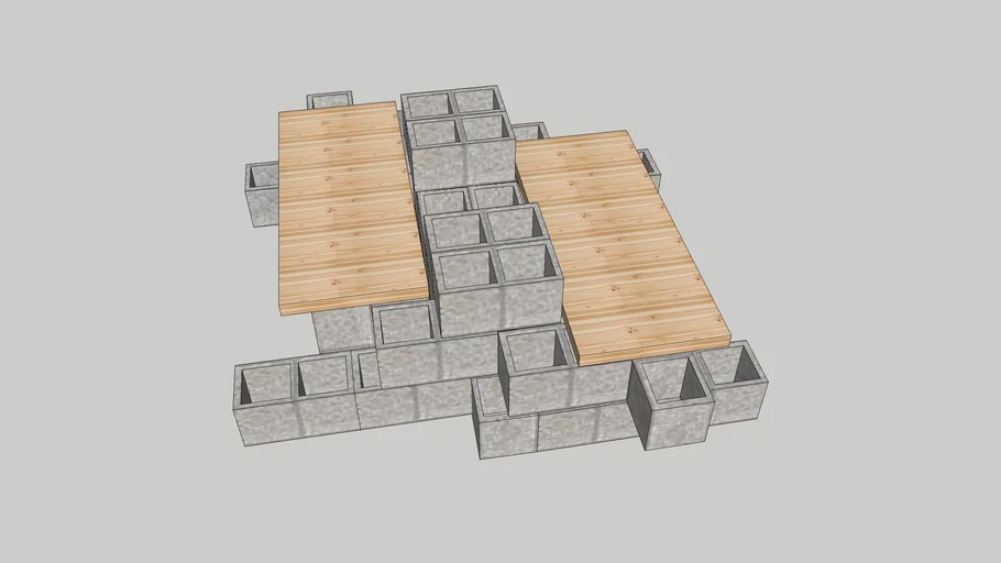 Temporary installation- Bench | 3D Warehouse