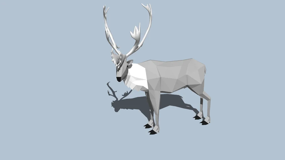 Decorative Geometric Ceramic Reindeer (Caribou) – Head Turned | 3D ...