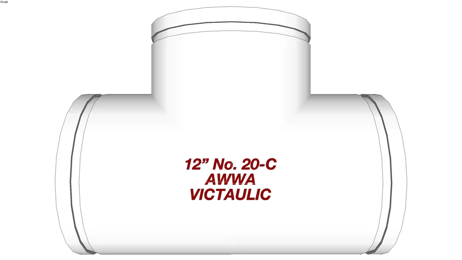 12' VICTAULIC TEE AWWA No. 20-C | 3D Warehouse