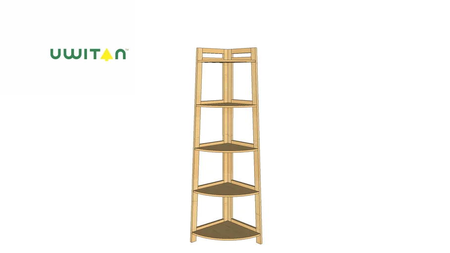 Rak Sudut 5 Tingkat Natural UWITAN | 3D Warehouse