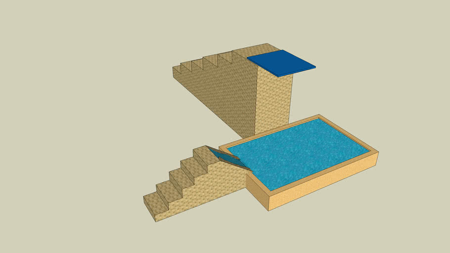 pool with slide and diving board | 3D Warehouse