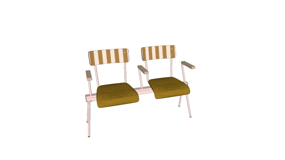 Banc Anouk 2 places - Assises French Riviera Ocre, Structure Rose ...