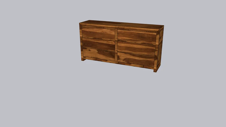 Commode sheesham - palissandre 6 tiroirs | 3D Warehouse