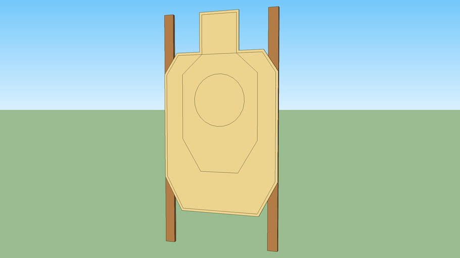 IDPA Target, 3ft sticks | 3D Warehouse