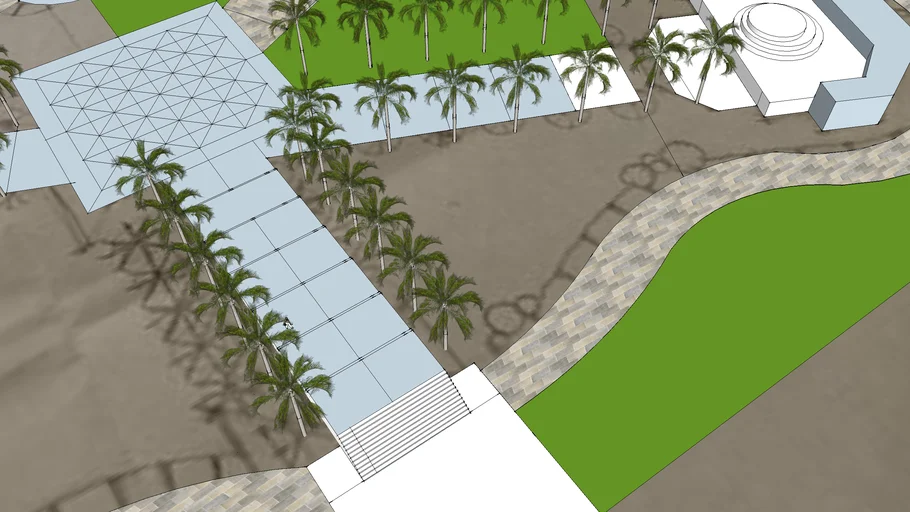 garden landscape with seating area | 3D Warehouse