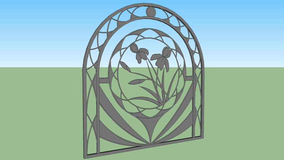 Gate, panel fence, lattice - iris flower | 3D Warehouse