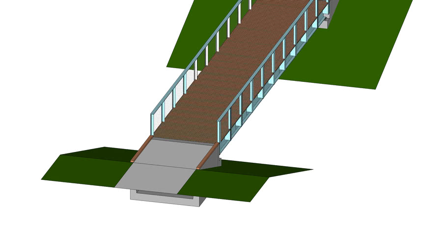 Standard Steel Footbridge Design Model (18m span) | 3D Warehouse