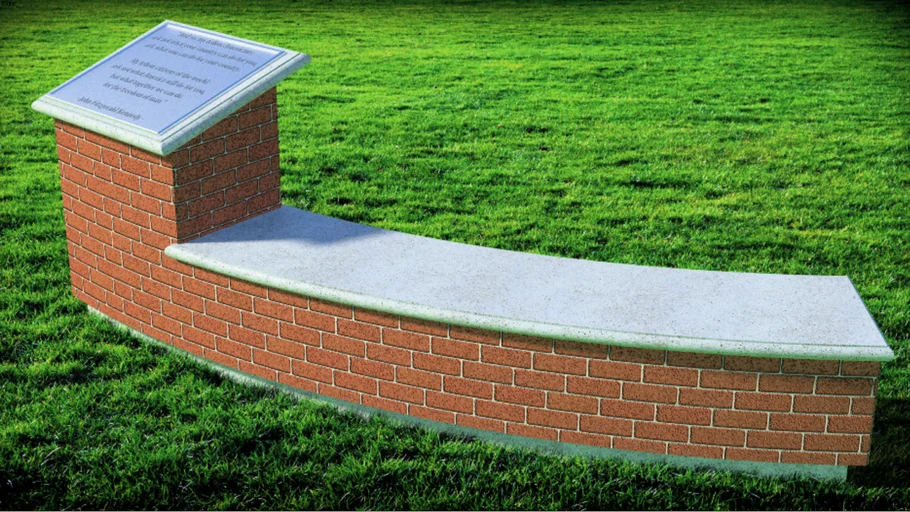 Brick Bench with Monument Plaque | 3D Warehouse