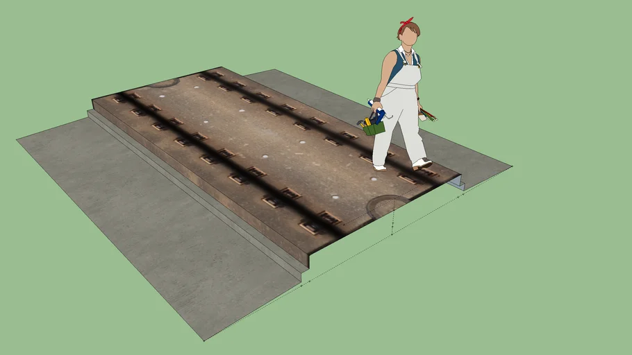 Slab sleeper 1 for 1435mm gauge | 3D Warehouse