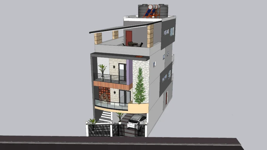 3D ELEVATION G+2 01 | 3D Warehouse