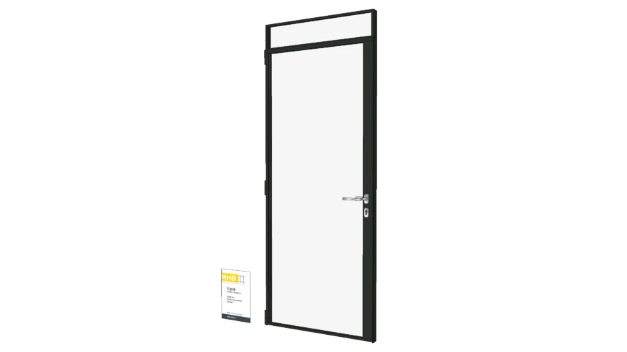 MHB - SL30 Steel Door - Double - Broad Closing Mullion - Top Light | 3D ...