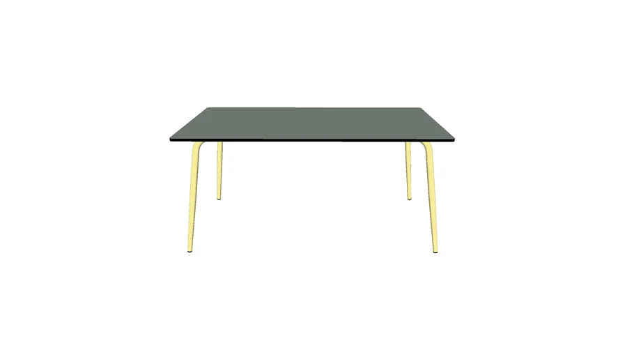 - Table SUN 160x90 - Plateau kaki - Pieds jaune 1016.skp | 3D Warehouse