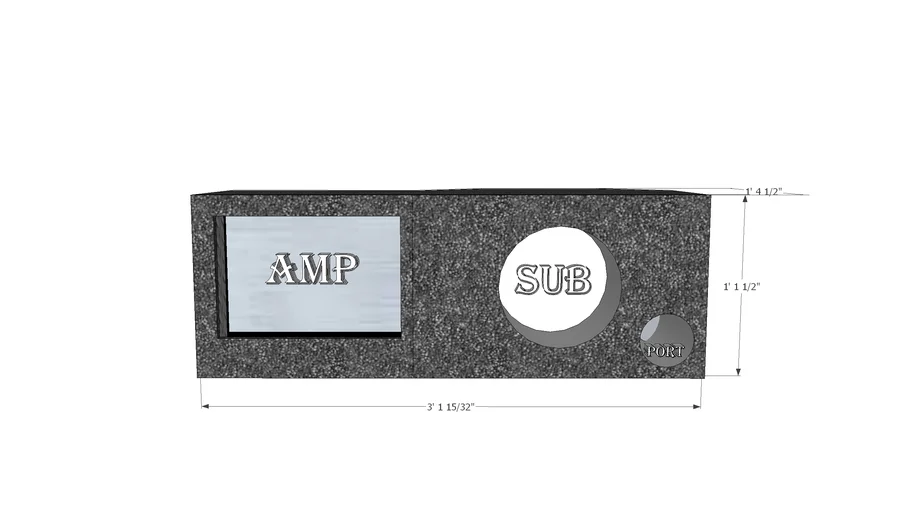 10' ported sub box (1.4 cu ft) with amp cabinet | 3D Warehouse