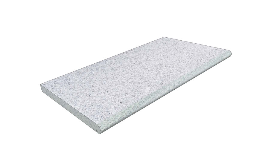 Silver Grey Granite Sawn Step 900 x 500 x 40mm Bullnose Edge with Drip ...