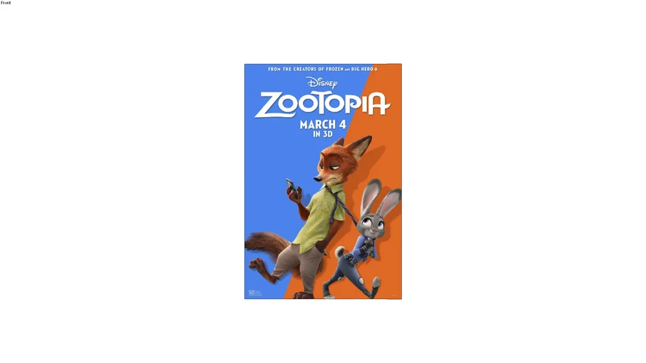 Zootopia - 4X6 Bus Shelter Movie Poster 48X70 Double Sided | 3D Warehouse