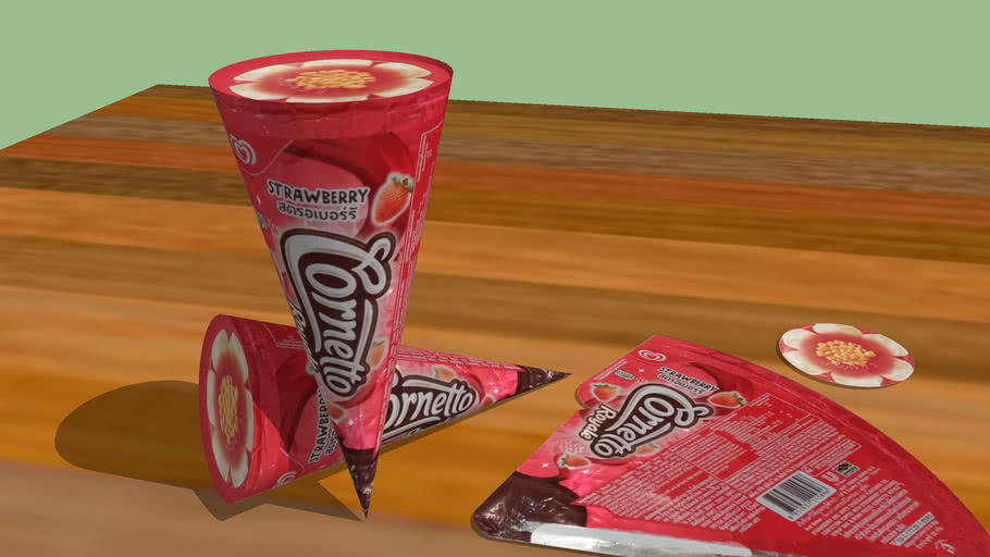 Packaging - Wall's Cornetto Royale Strawberry | 3D Warehouse