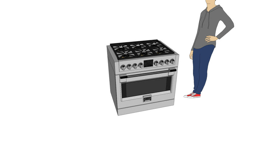 36' DUAL FUEL PRO RANGE | 3D Warehouse