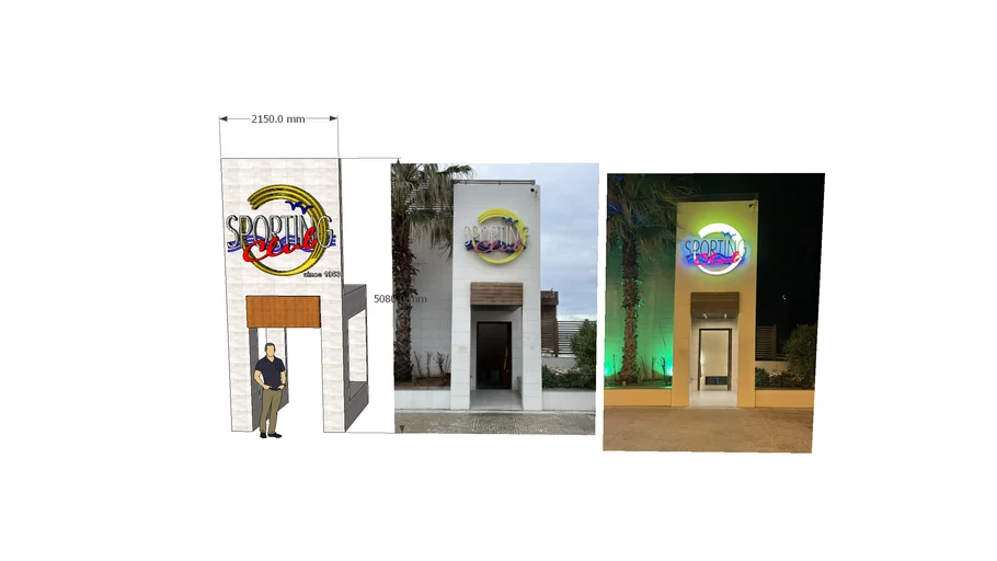 Sporting Club Entrance Sign | 3D Warehouse