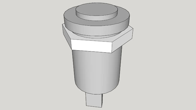 Nickel push button with nut shell | 3D Warehouse