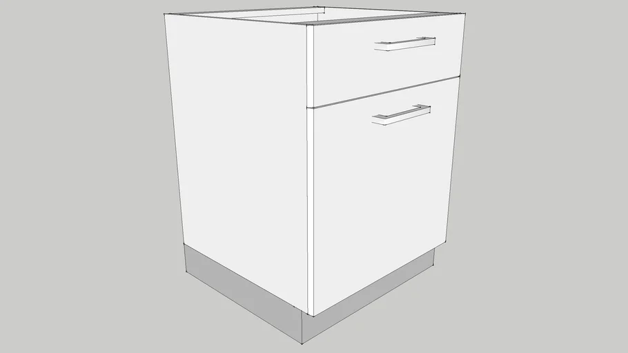 600 Base Module with One Drawer, One Shutter & One Adjustable Shelf ...