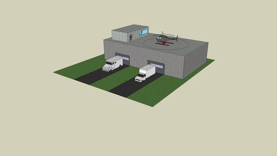 garage met helikopter | 3D Warehouse