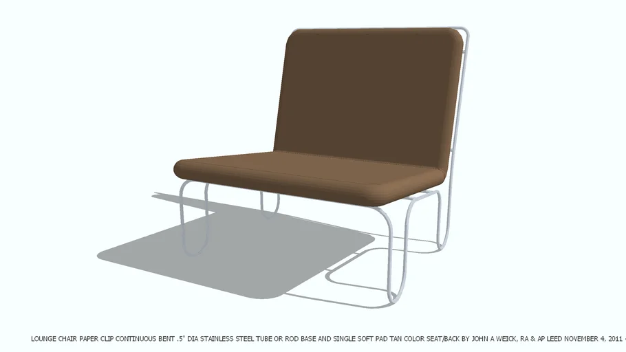LOUNGE CHAIR PAPER CLIP TAN DESIGNED BY JOHN A WEICK RA & AP LEED | 3D ...