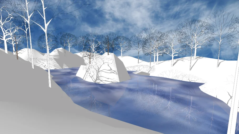 Winter lake terrain | 3D Warehouse