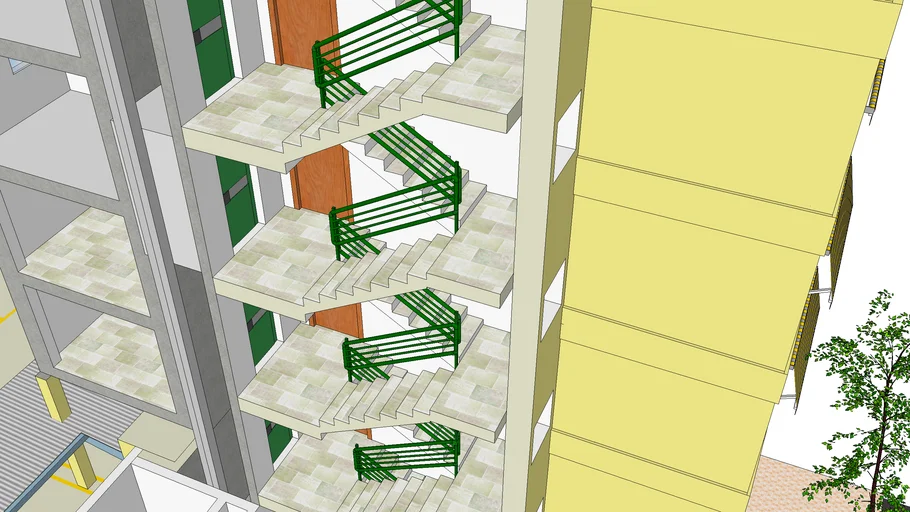 EDIFICIO 4 PLANTAS SECCION | 3D Warehouse