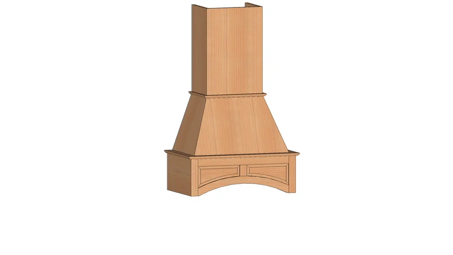 Heritage Hood 30' wide, shown with optional chimney | 3D Warehouse