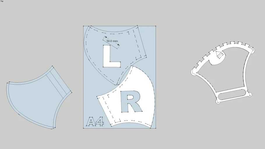 Reusable virus mask A4 and patternfor print 3d | 3D Warehouse