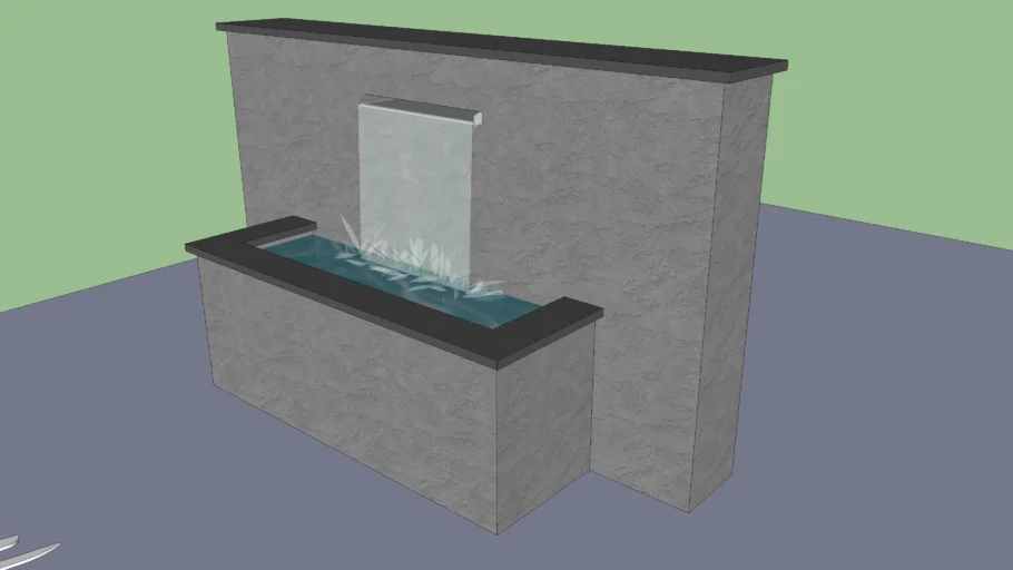 waterfall garden wall mailbox waterfall garden art object | 3D Warehouse