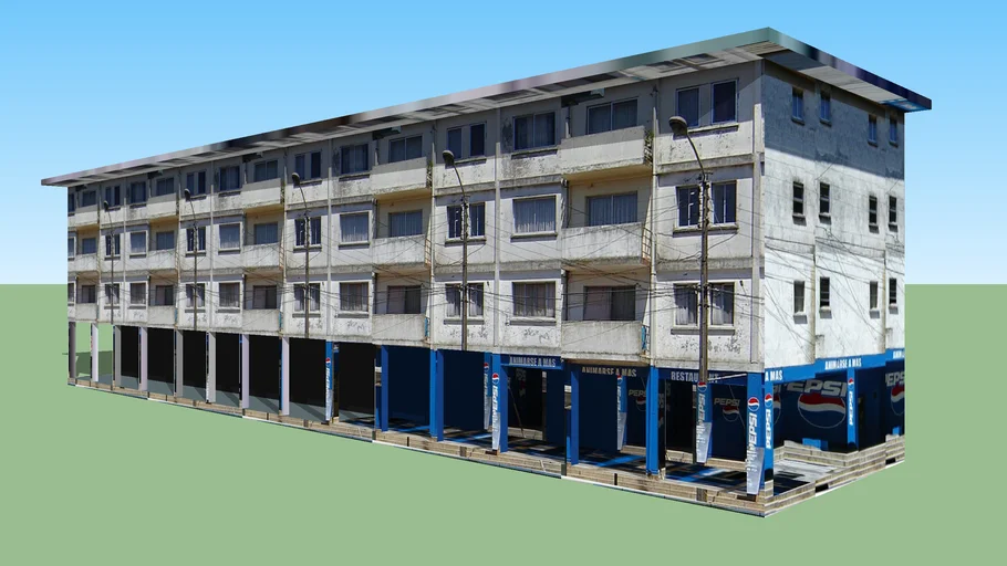 Locales Comerciales de Calle Libertad y Estacion de Trenes de Chillán. | 3D Warehouse