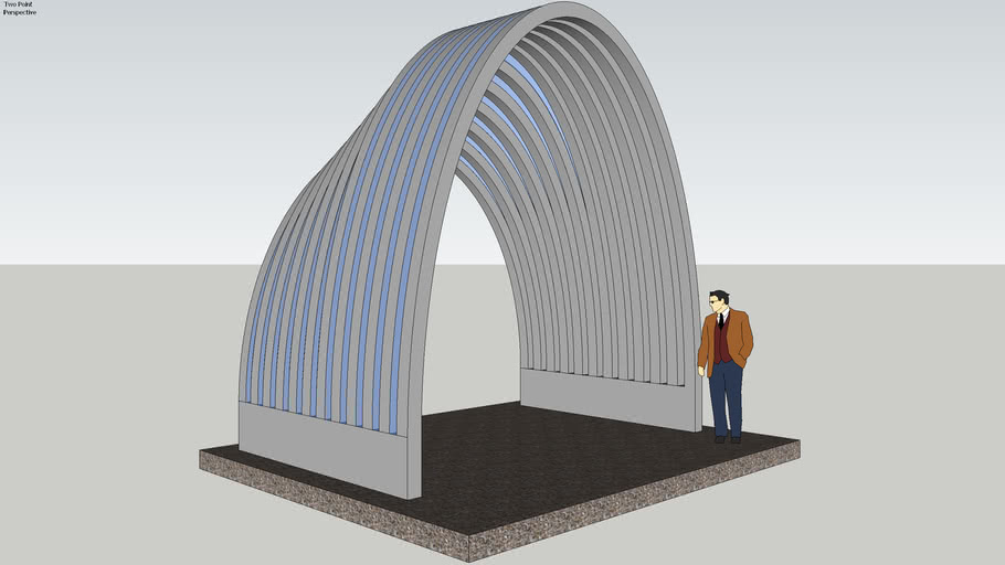 Shelter Arc Half-Dome with Glass | 3D Warehouse