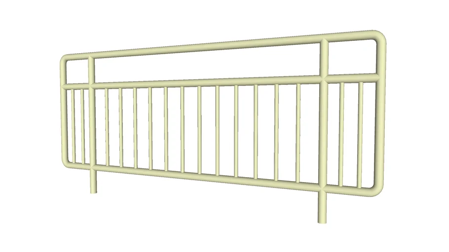 Security Railing Fence 3ftx8ft - Detailed | 3D Warehouse
