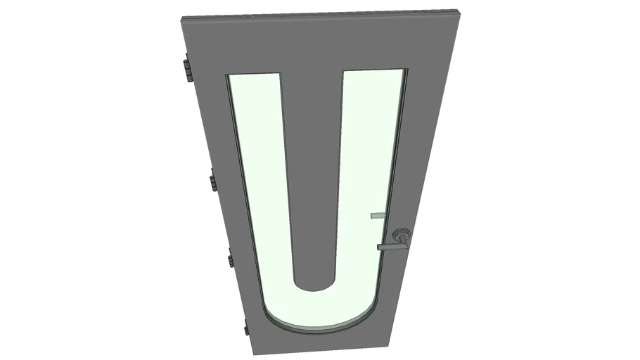 Letter 'U', 3D door, very detail with glass, lock and hinger. | 3D ...