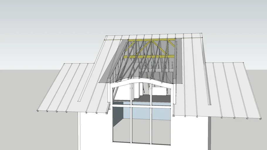Shed dormer eyebrow roof truss framing | 3D Warehouse