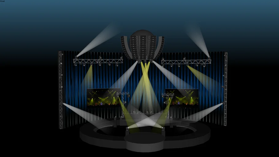 Queen Works Tour Stage 3d Warehouse Concert Stage 3D Model By Nvere