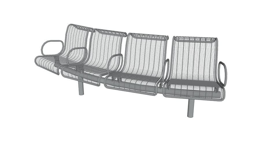 Plexus 4 Seat Bench | 3D Warehouse