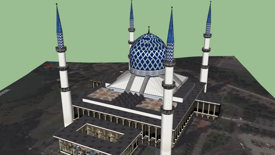 Sultan Salahuddin Abdul Aziz Mosque (Blue Mosque) | 3D Warehouse