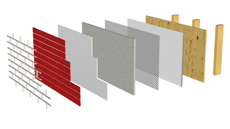 08 Brick It Exterior Wall, Thickset, Exploded View | 3D Warehouse