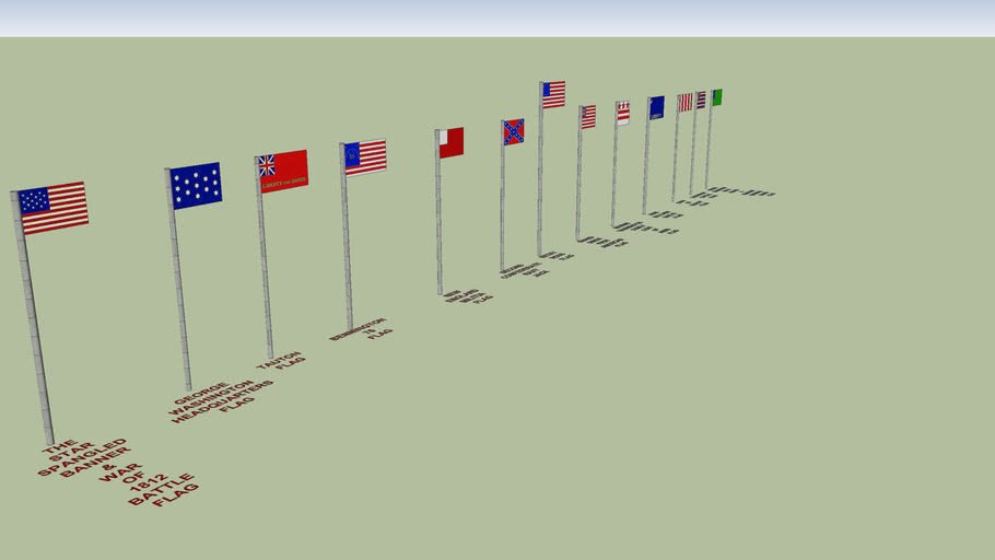 Flags Of United States history | 3D Warehouse
