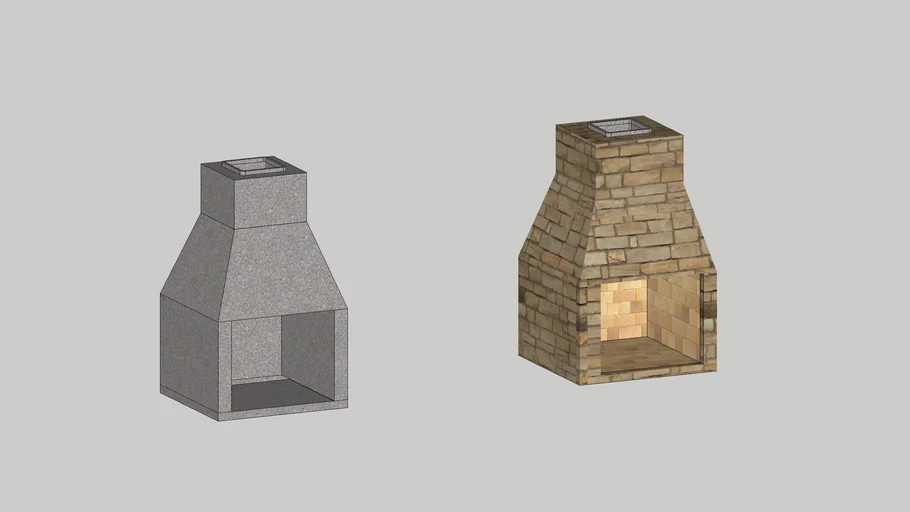 Stone Age 24' Patio Series Outdoor Fireplace | 3D Warehouse