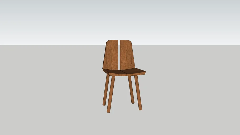 CB2 Notch Wood Chair | 3D Warehouse