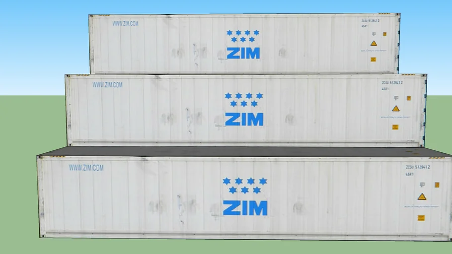 Zim Reefer Container Stack 40' | 3D Warehouse