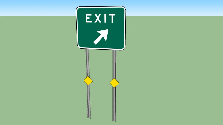 Highway exit sign 2 | 3D Warehouse
